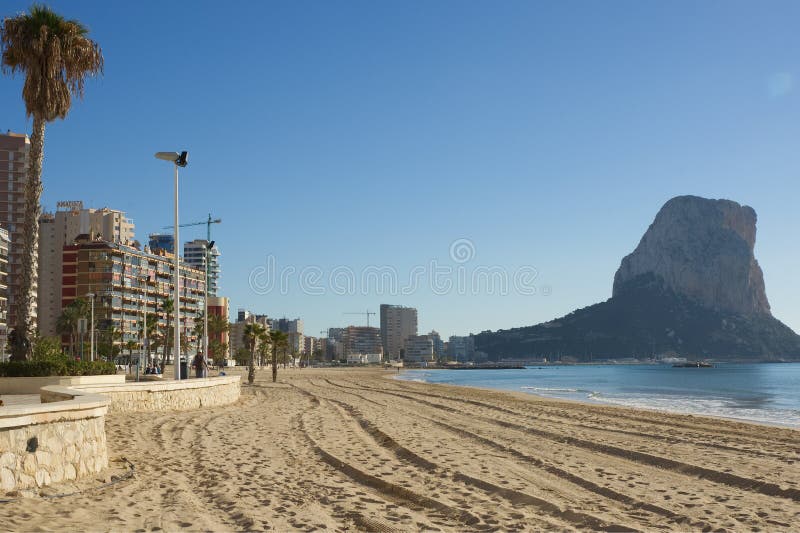 Beach in Calpe, Spain editorial photo. Image of blanca - 26470881
