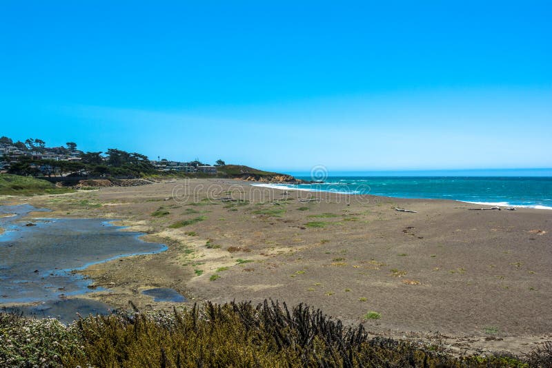 The Beach of Cambria, California Stock Photo - Image of blue, view ...