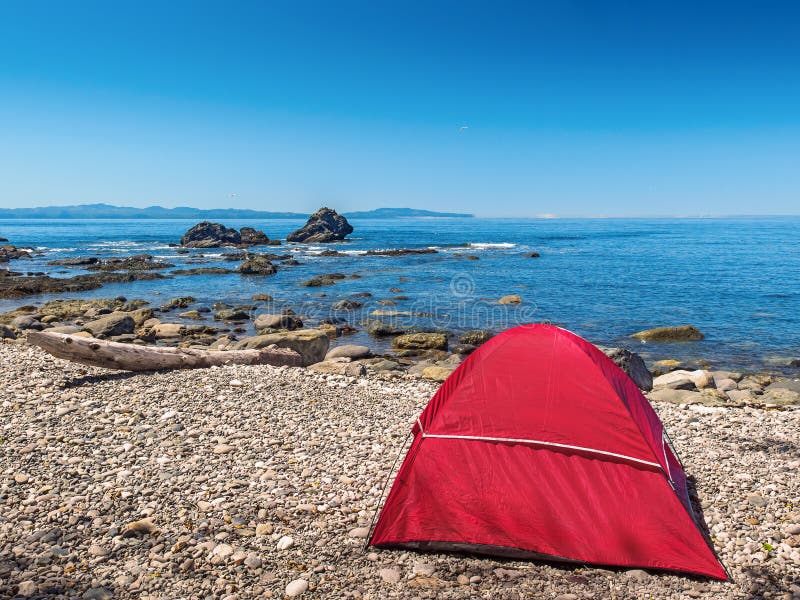 Beach camping stock image. Image of lifestyle, ocean - 57413743