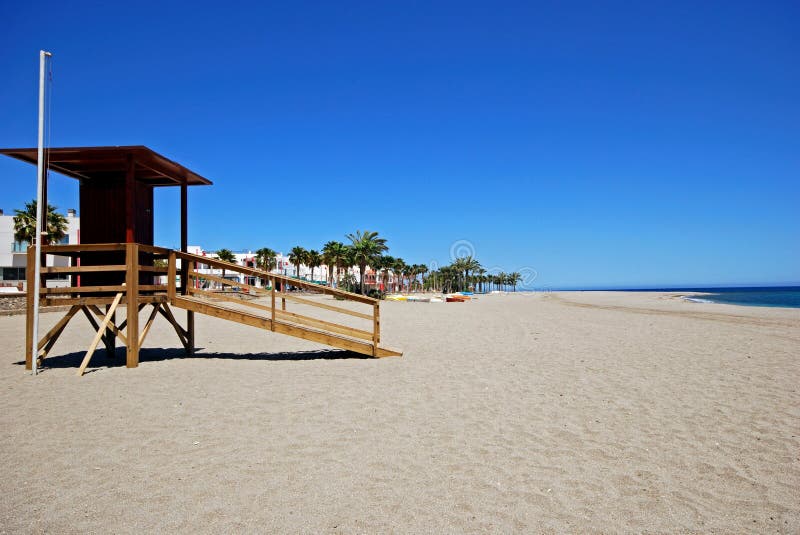 Beach, Carboneras, Andalusia, Spain. Stock Image - Image of sandy ...
