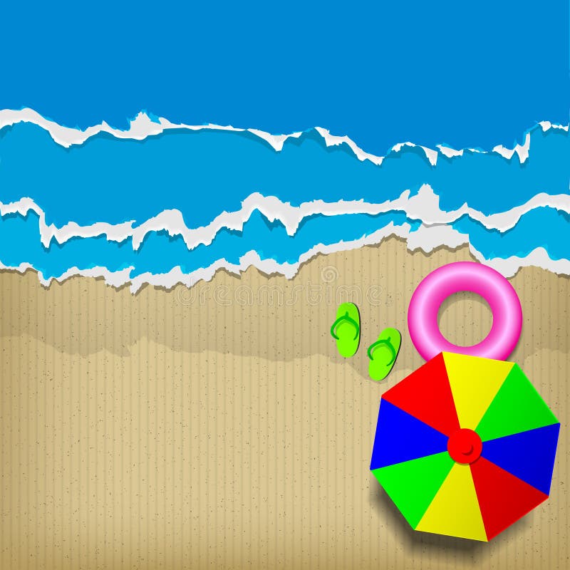 Beach cardboard stock illustration. Illustration of holiday - 107625791