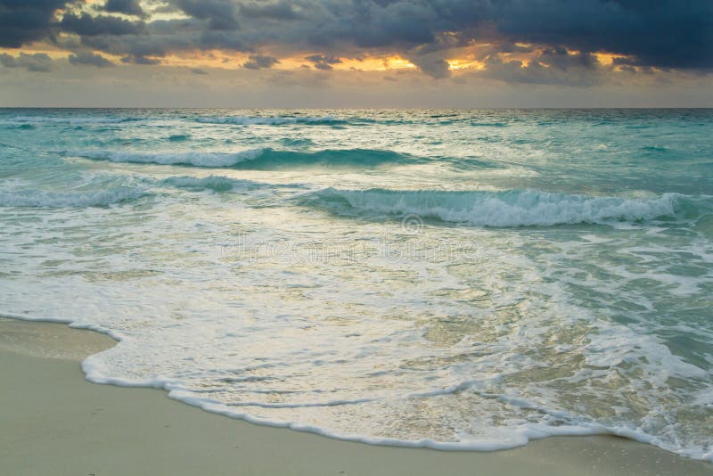 Beach of the Caribbean Sea stock image. Image of wave - 30751747