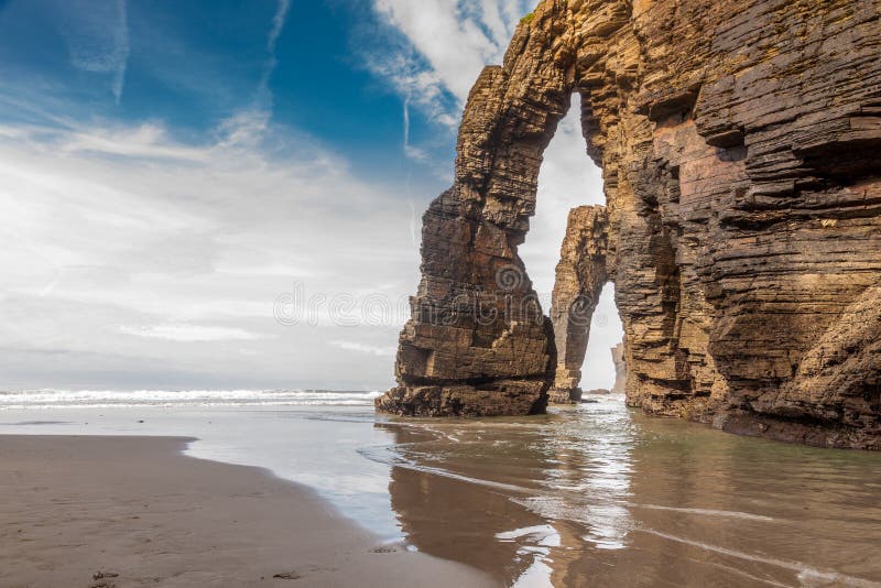 Beach of the Cathedrals, Lugo Stock Image - Image of gothic, spain ...
