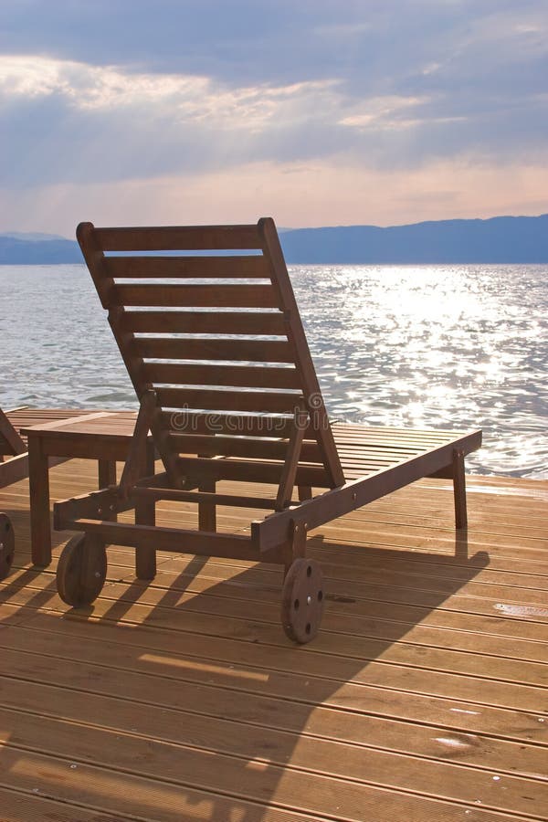 Beach chair stock photo. Image of holiday, sunset, mountains - 14504128