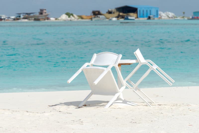 Beach Chair with Beach and Sea Views Stock Image - Image of indian ...