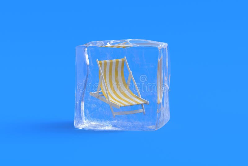 Beach chair in ice cube stock illustration. Illustration of cool ...