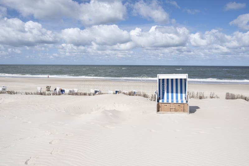 Beach Chair on the Beach of the North Sea Stock Photo - Image of copy ...