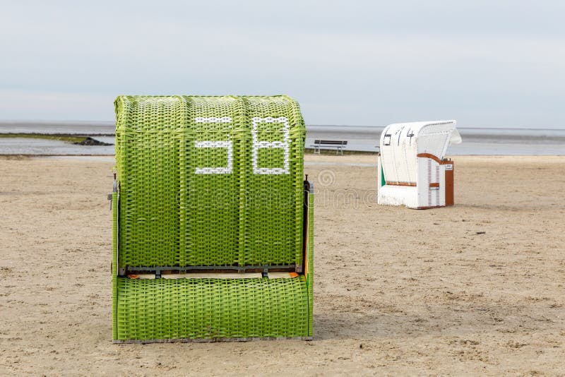 Beach Chair on the North Sea Beach in Germany Stock Photo - Image of ...