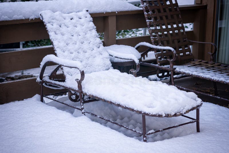 Beach Chair in the Snow stock photo. Image of equipment - 168476838