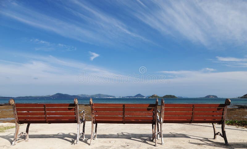 Beach chair stock photo. Image of horizon, wood, seating - 96414134