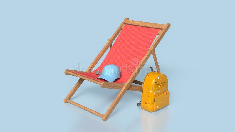 The Beach Chair for Summer or Travel Concept 3d Rendering Stock ...
