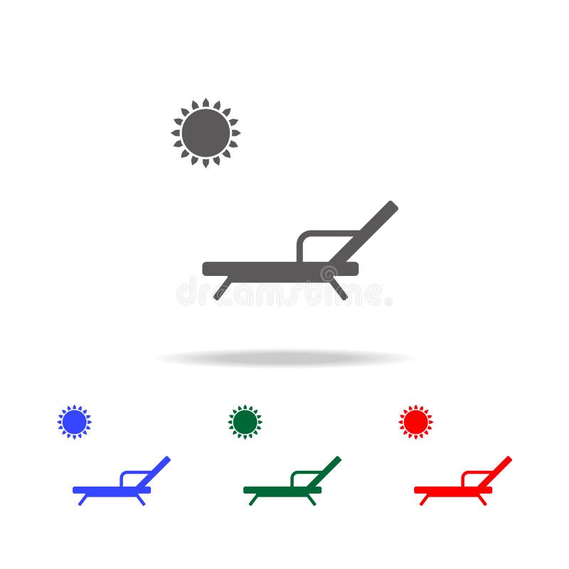 Beach Chair with Sun Icon. Elements in Multi Colored Icons for Mobile ...