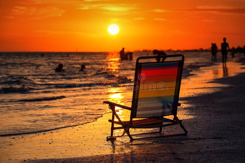 Two chair at sunset stock photo. Image of tybee, furniture - 55580028