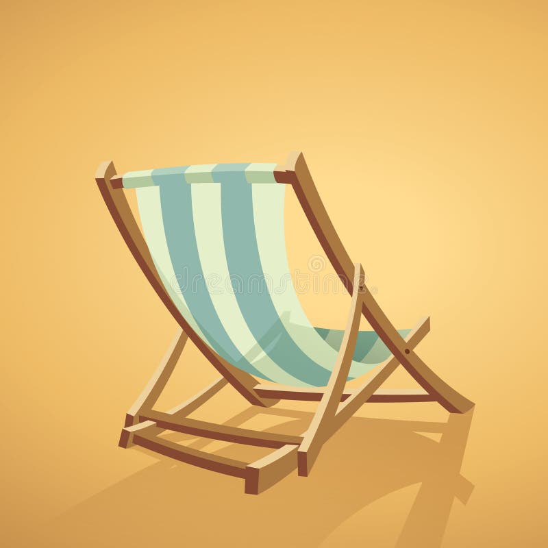 Wooden Sunchair Cartoon Black and White Stock Vector - Illustration of ...
