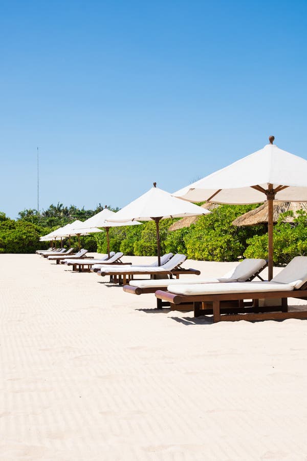 Beach chairs stock image. Image of lounger, resort, ocean - 69973591