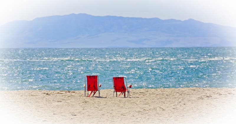 Beach chairs ocean view stock photo. Image of sand, beach - 140619640