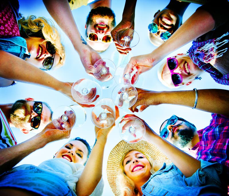 Beach Cheers Celebration Friendship Summer Fun Concept Stock Photo ...