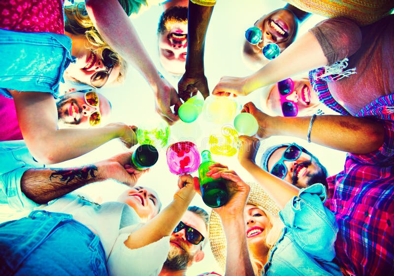 Beach Cheers Celebration Friendship Summer Fun Concept Stock Image ...