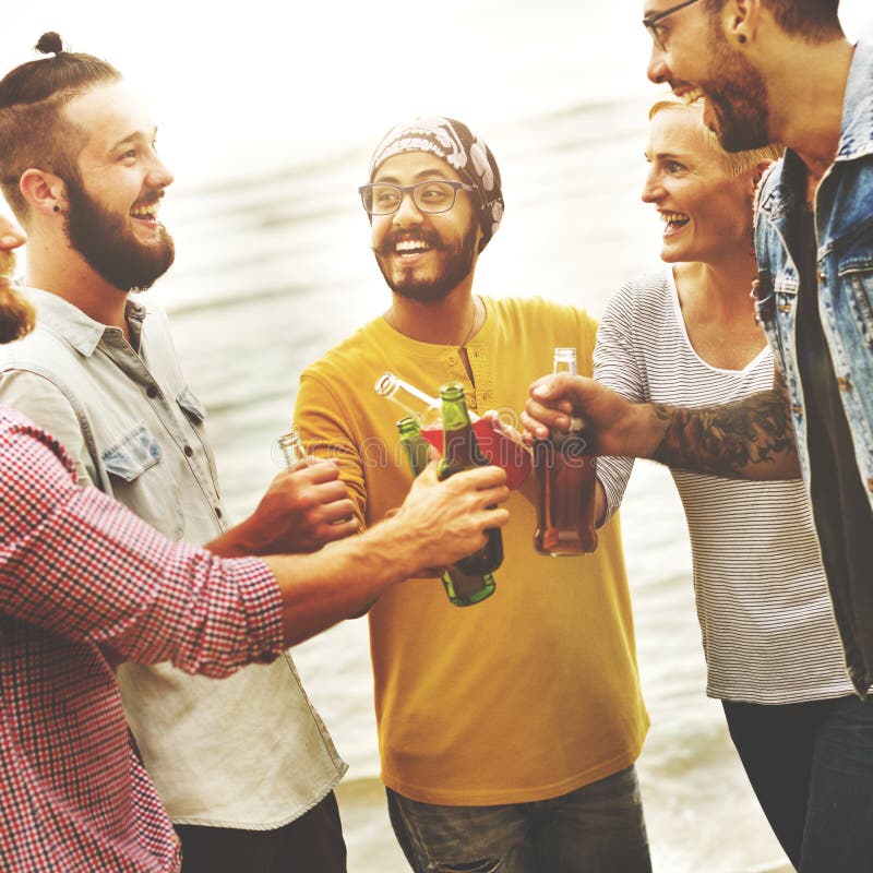 Beach Cheers Celebration Friendship Summer Fun Concept Stock Image ...