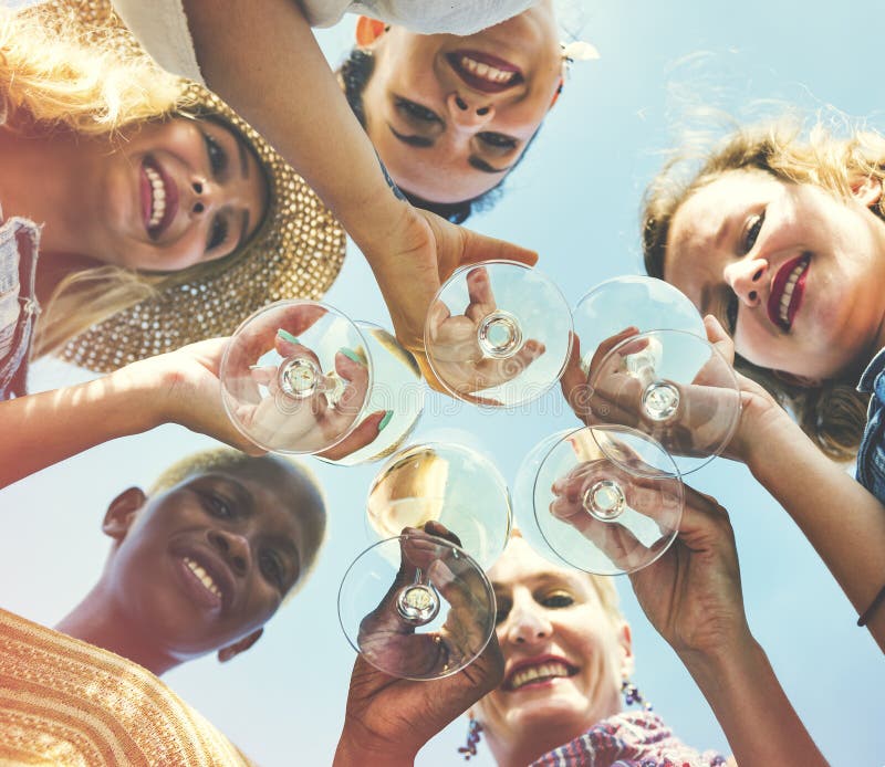 Beach Cheers Celebration Friendship Summer Fun Concept Stock Photo ...