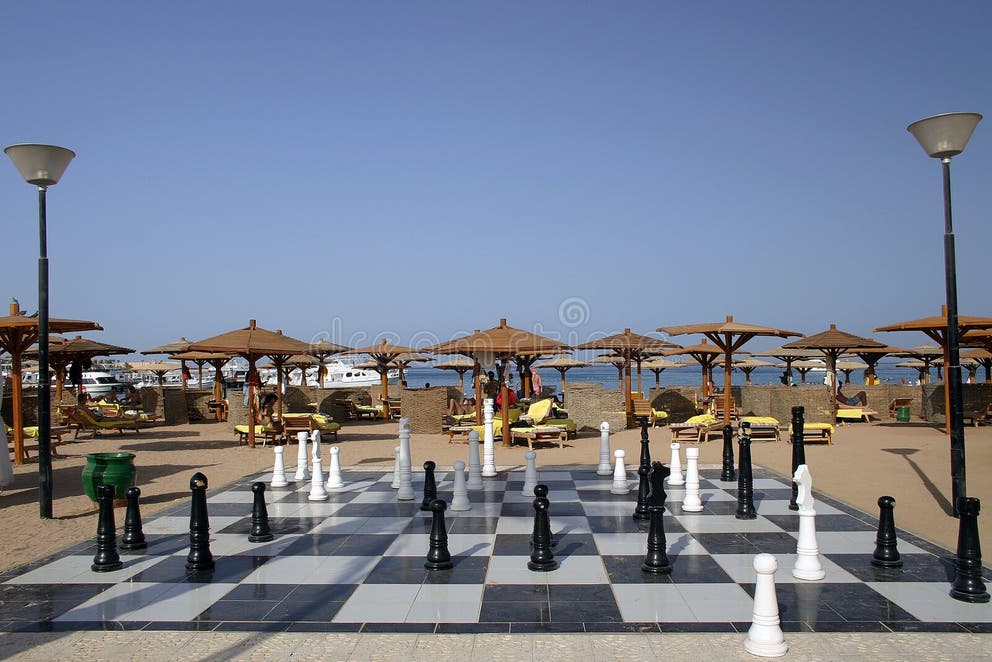 Beach chess stock photo. Image of game, black, blue, chess - 8227226