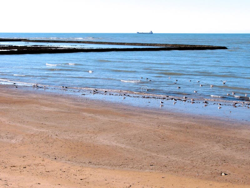 Beach of Chipiona in Cadiz stock photo. Image of night - 90618366