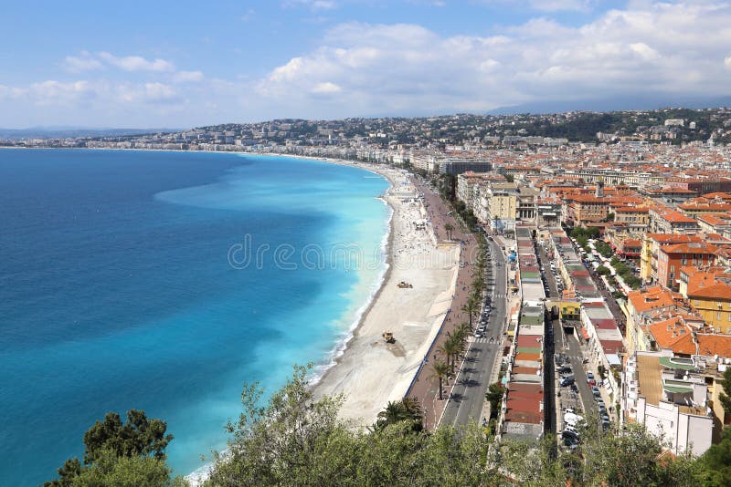 Beach and Cityscape of Nice Editorial Image - Image of french, nice ...