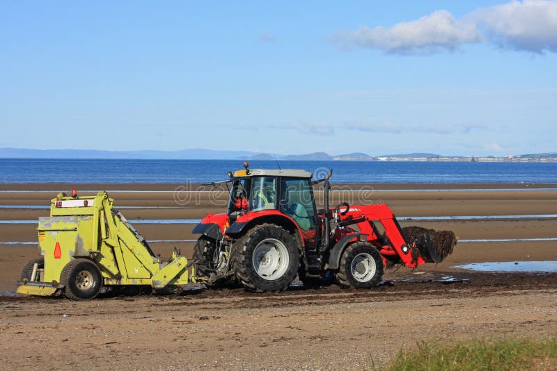 Beach Cleaner Tractor stock image. Image of beach, sand - 28285997