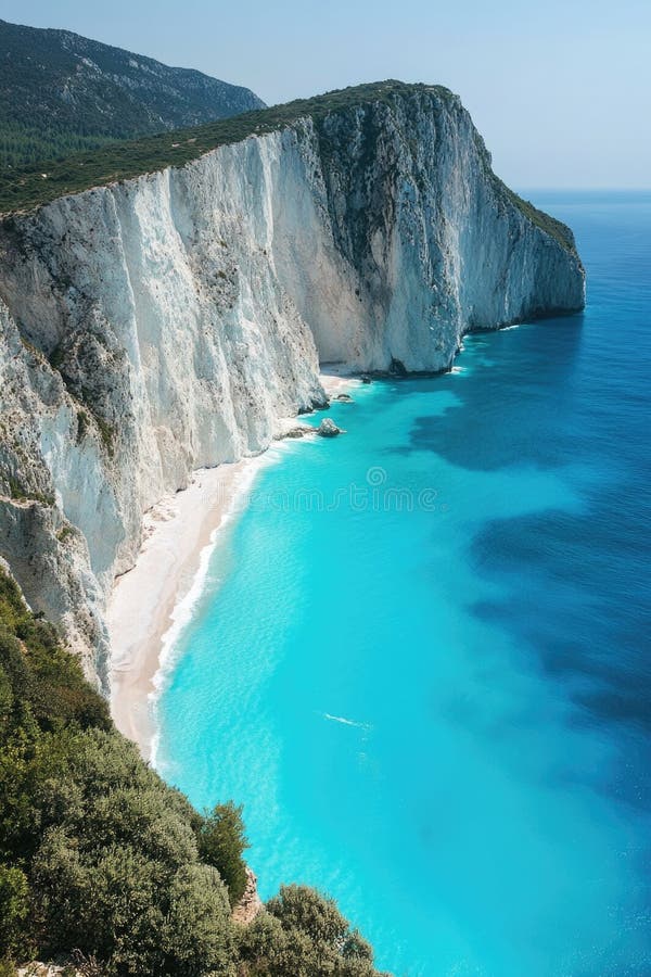 Beach with Cliff Background Stock Photo - Image of rocky, beach: 379420656