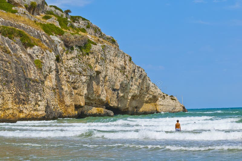 Beach with cliff stock photo. Image of cliff, view, tourism - 44264522