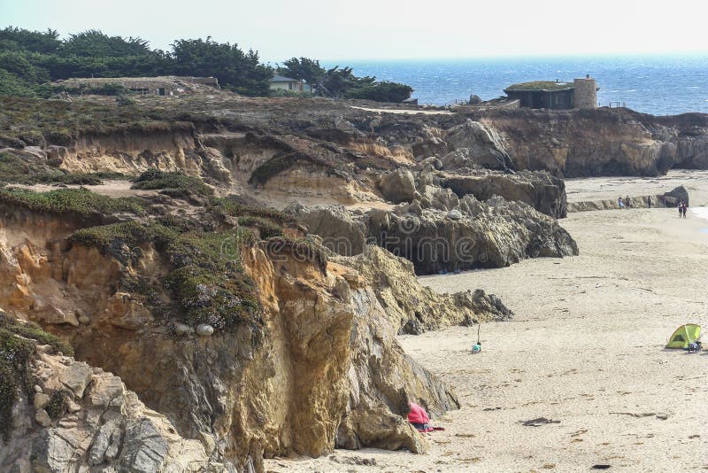 Beach and Cliffs on the Coastal Highway in California Stock Image ...