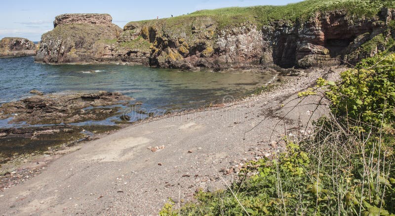 Beach and Cliffs at North Berwick Stock Image - Image of relaxing ...