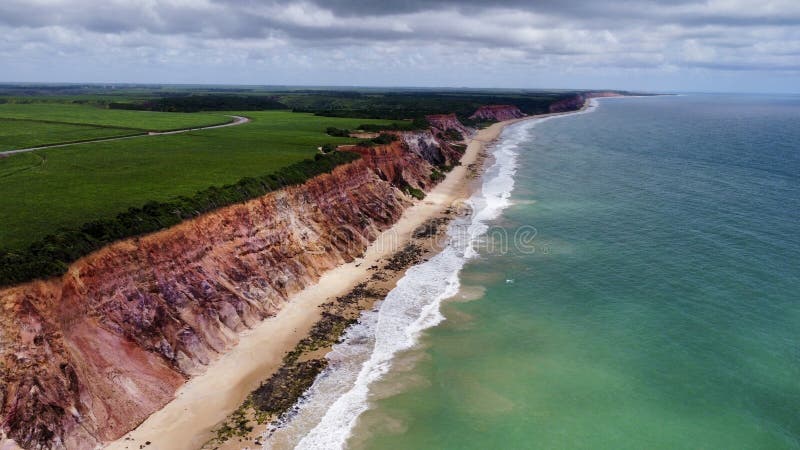 Beach and Cliffs in Northeastern Brazil Stock Photo - Image of ocean ...