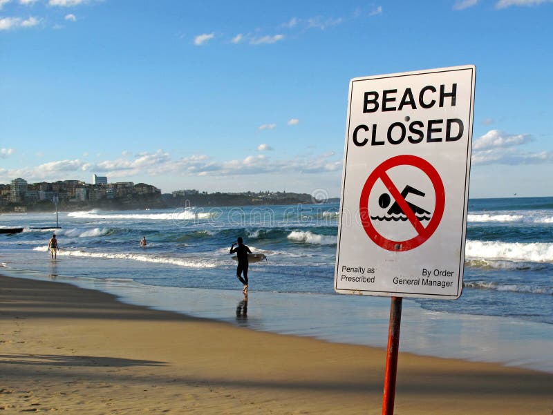 Beach closed stock photo. Image of australia, ocean, strong - 15104454