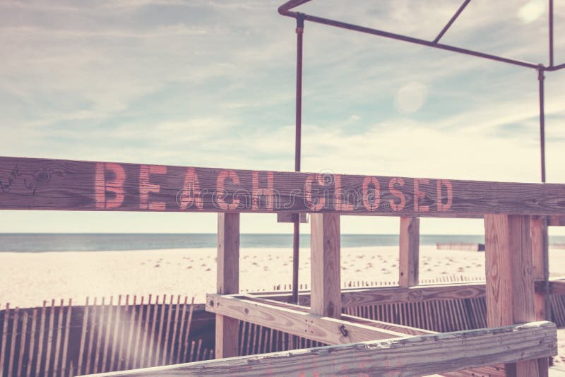 Beach Closed Sign at Point Pleasant Stock Image - Image of pleasant ...