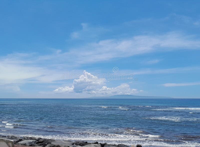 Beach and Clouds at Midday. Stock Image - Image of bluesky, beach ...