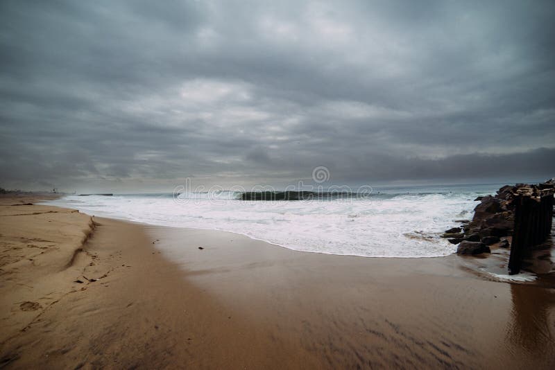 Beach Clouds Winter Sand Cold Picture. Image: 98749747