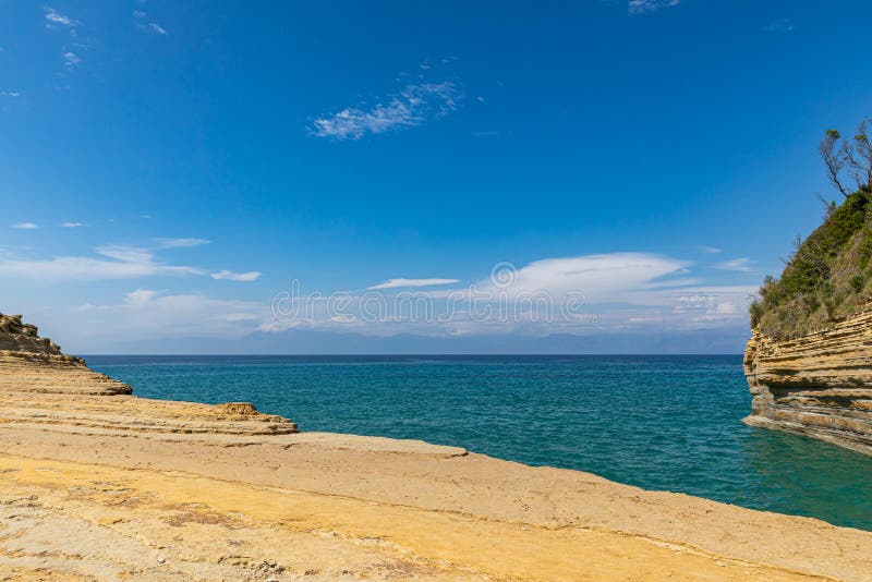 The Beach and Coastline at Sidari on the Island of Corfu Stock Photo ...