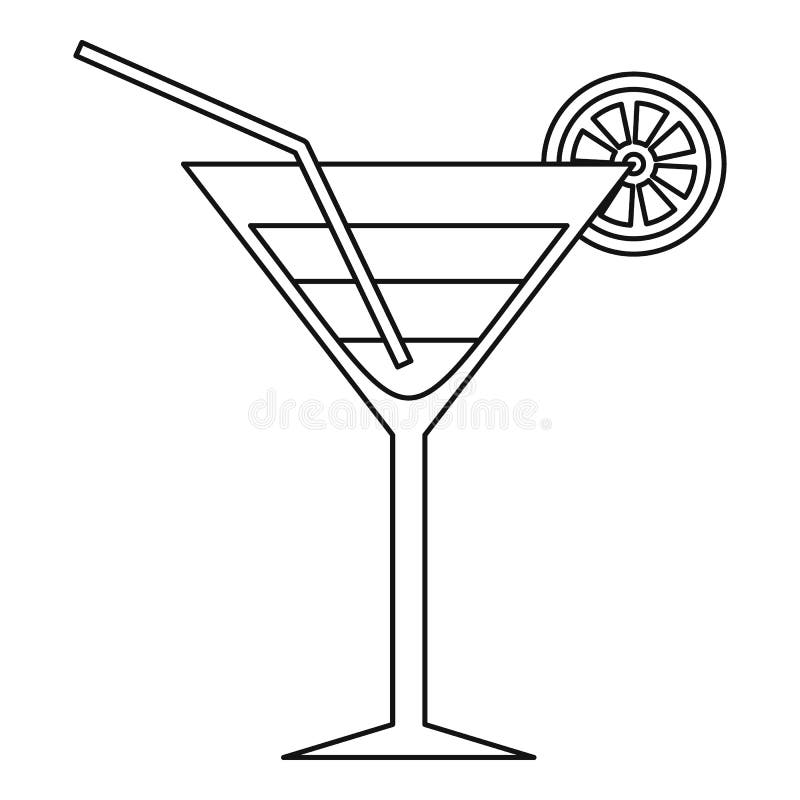 Beach Cocktail Icon, Outline Style Stock Vector - Illustration of ...