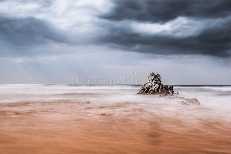 Beach between Cold and Warm Stock Photo - Image of baque, mountain ...
