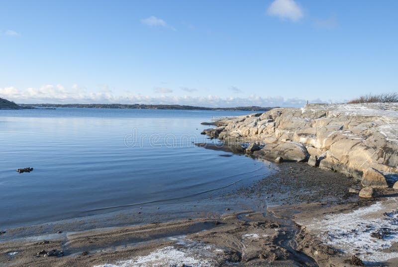 Beach in cold winter stock image. Image of beautiful - 83648231