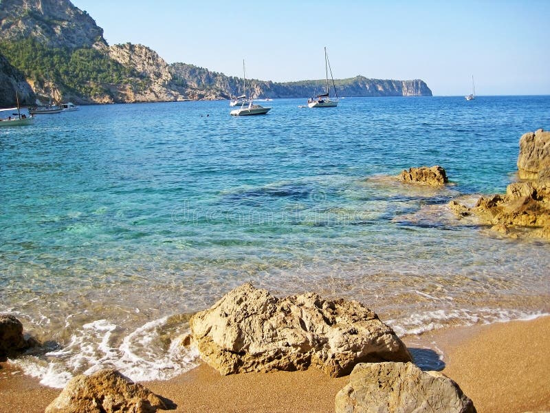 Beach Coll Baix, Famous Bay in the North of Majorca Stock Photo - Image ...