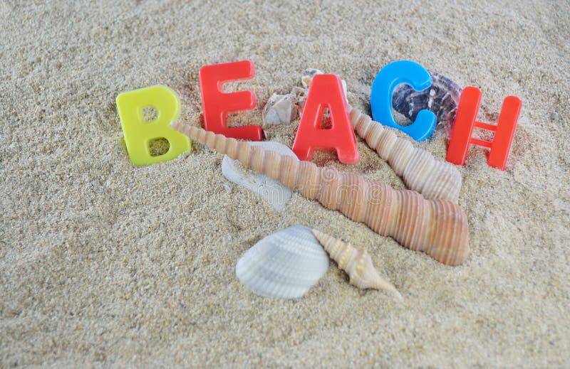 Beach colorful text stock image. Image of summer, enjoy - 45071187