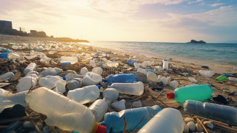 A Beach Completely Covered in Plastic Bottles and Trash. Ideal for ...