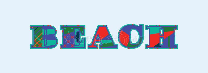 Beach Concept Word Art Illustration Stock Vector - Illustration of ...