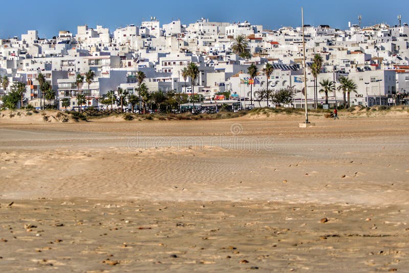 From the Beach of Conil the View of the White Villages. Stock Image ...