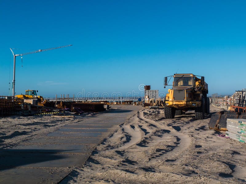 Beach with Construction Work Stock Photo - Image of gravel, load: 87269582