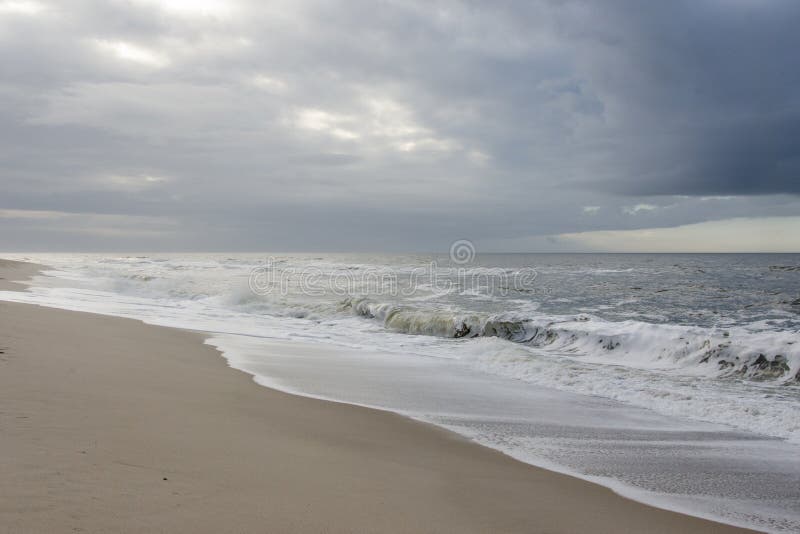 Beach with Dark Rain Clouds Stock Photo - Image of dark, natural: 36858316
