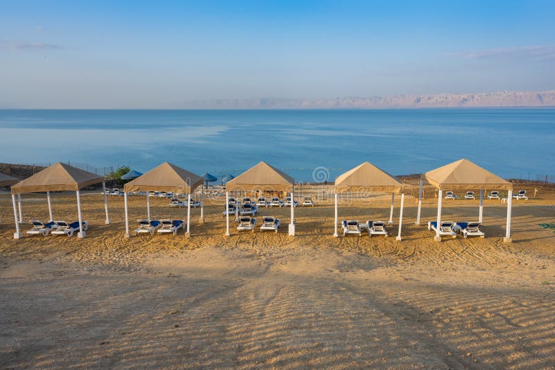 Beach on the Dead Sea in Jordan Stock Image - Image of beach, idyllic ...