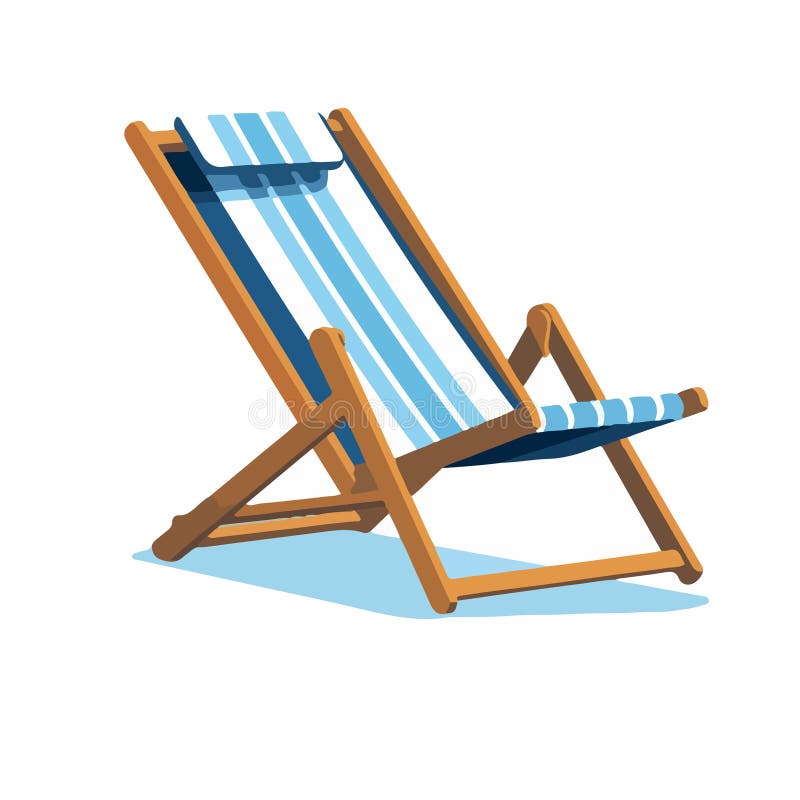 Beach Deck Chair Flat Vector Illustration Stock Vector - Illustration ...